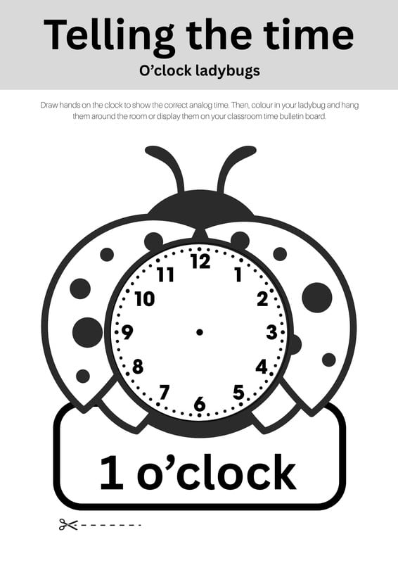 Ladybug Clock Template