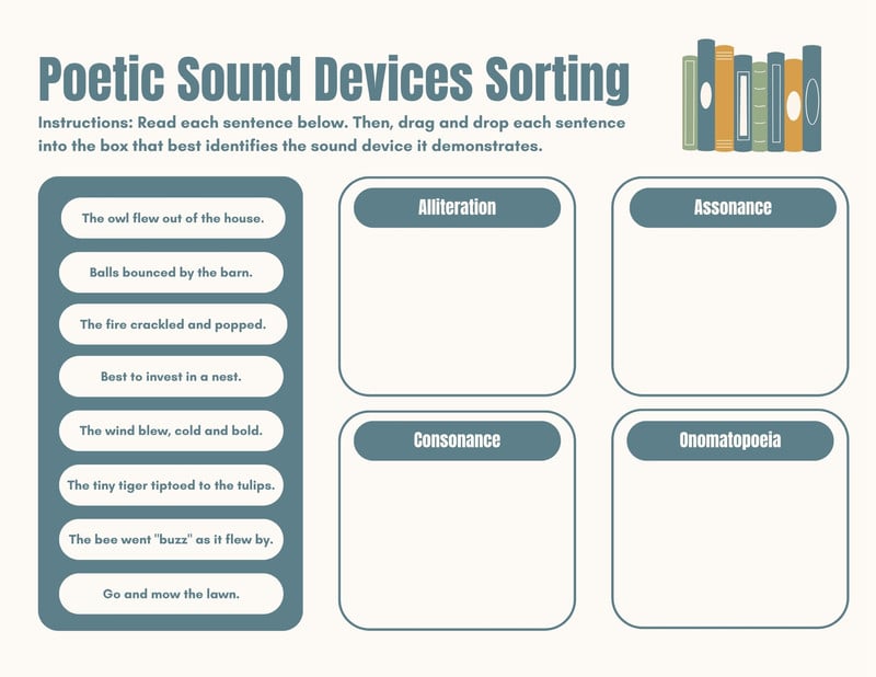 Poetry Sound Devices Worksheet