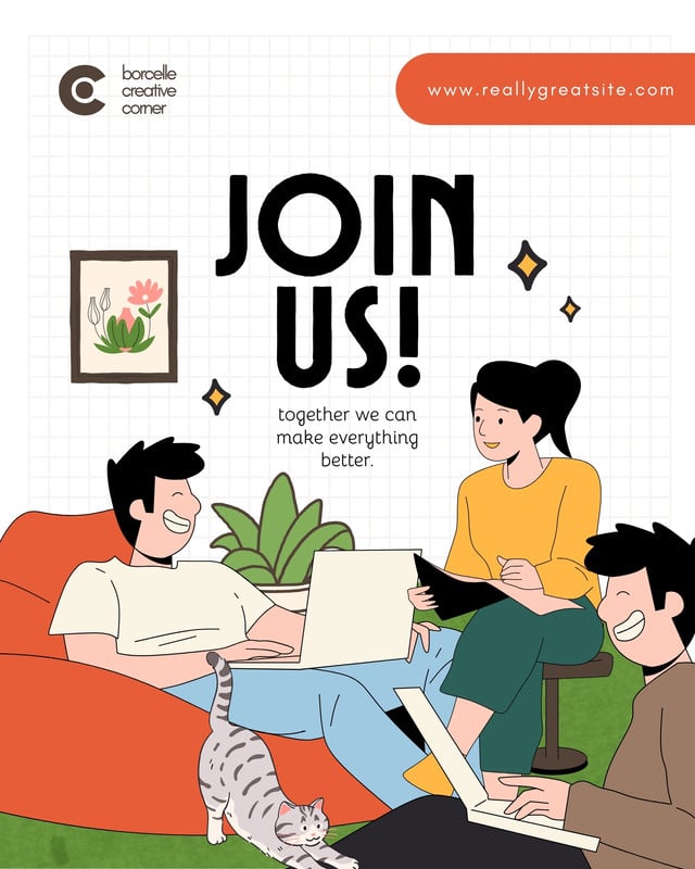 Free and customizable join us templates