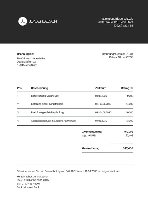 Designs für Rechnungen online gestalten | Canva