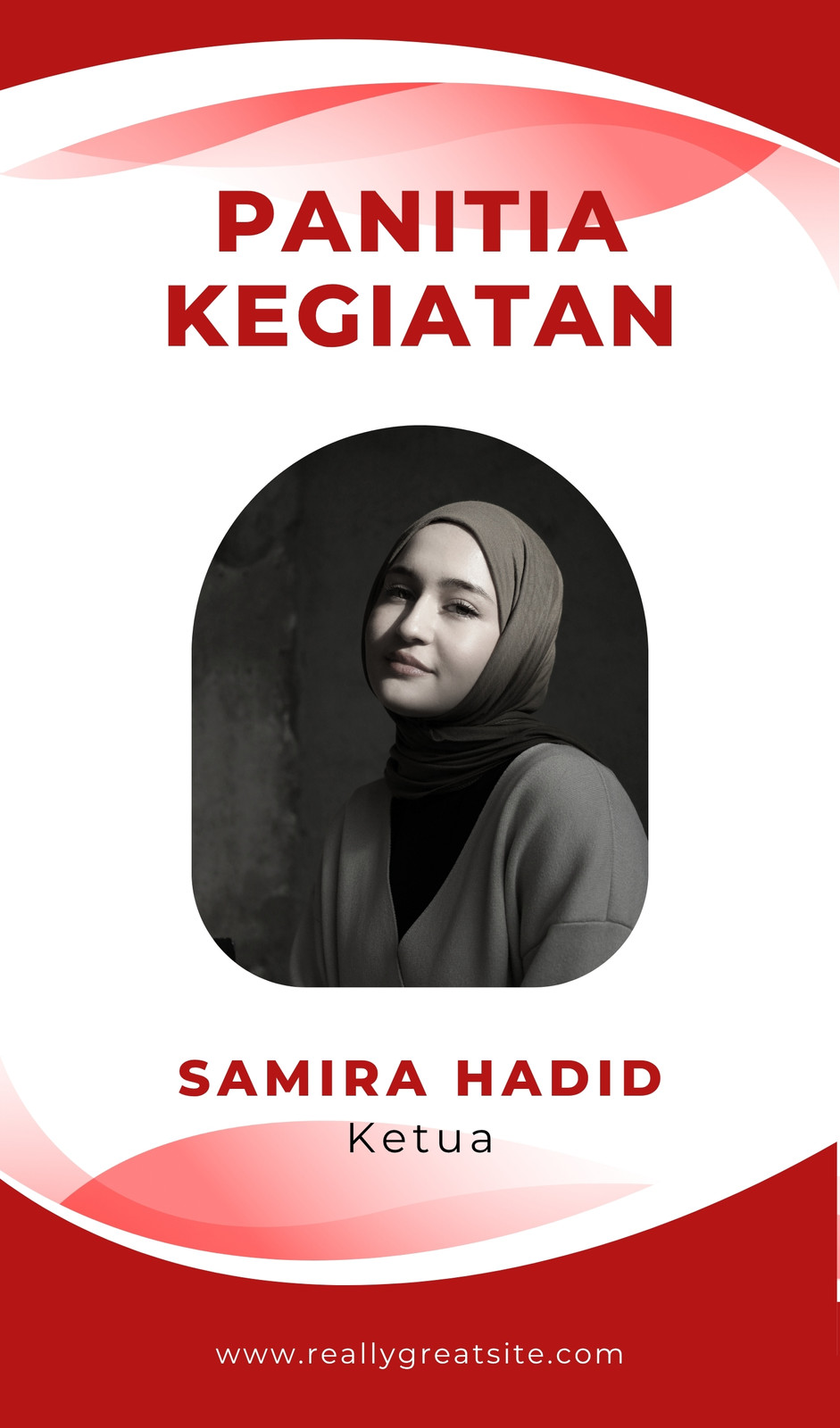 Gratis desain contoh kartu panitia - Canva