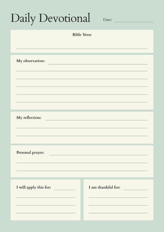 Free and customizable devotional templates