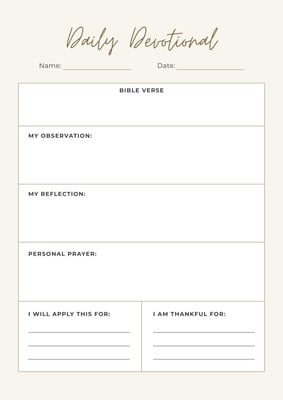 Free and customizable devotional templates