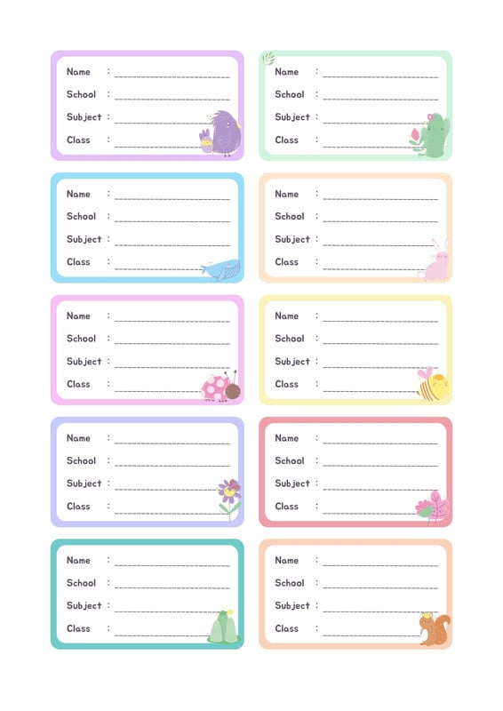 Free and customizable subject templates