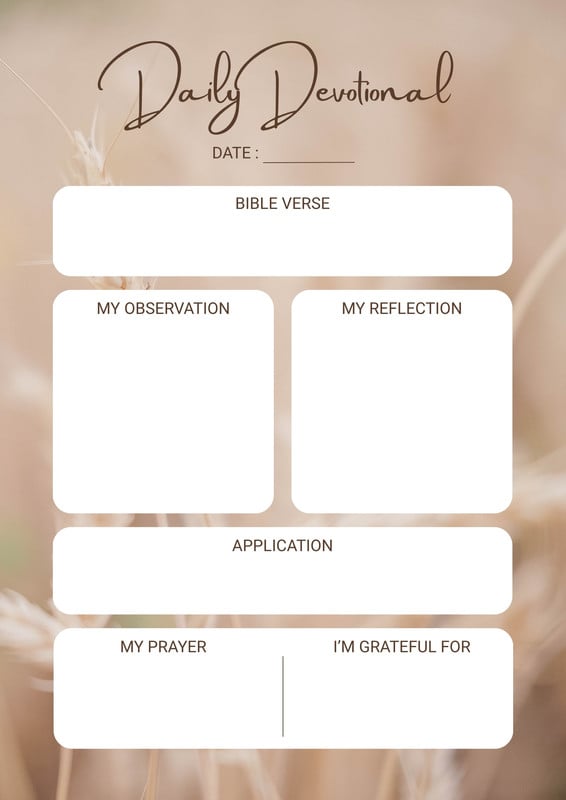 Free and customizable devotional templates