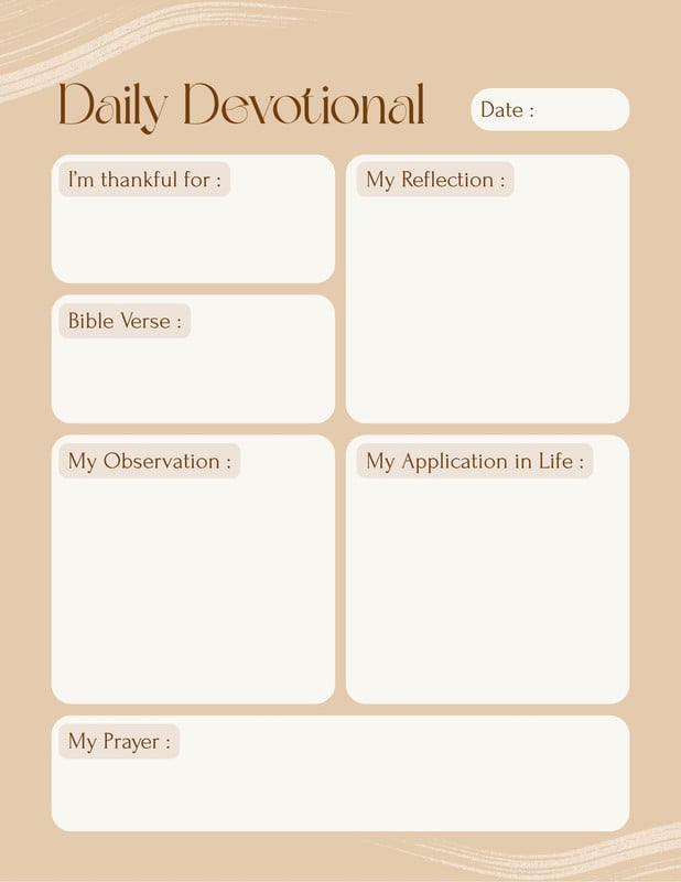 Free and customizable devotional templates