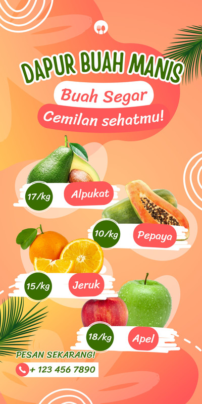 Gratis desain contoh buah - Canva
