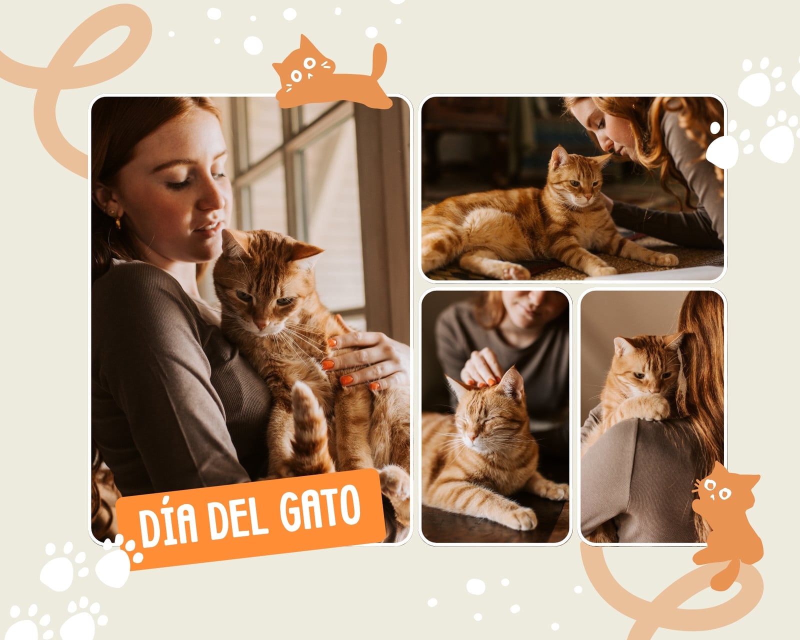 Personalizá online 54 plantillas de Collage De Fotos De Gatos - Canva