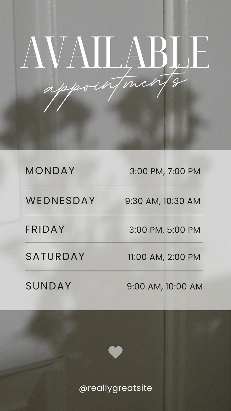 Free and customizable availability templates