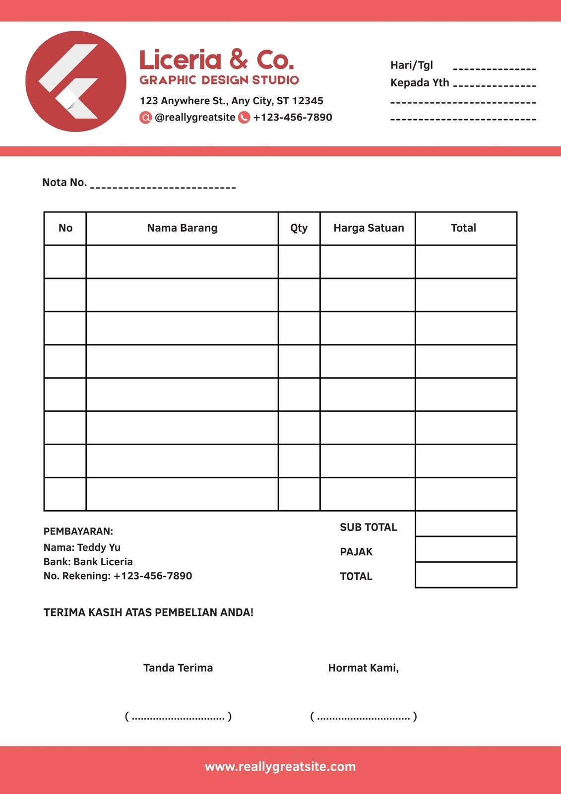 Buat Invoice Faktur Bisnis & Kirimkan Langsung dengan Canva
