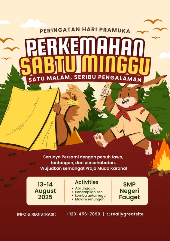 Gratis desain contoh pramuka - Canva