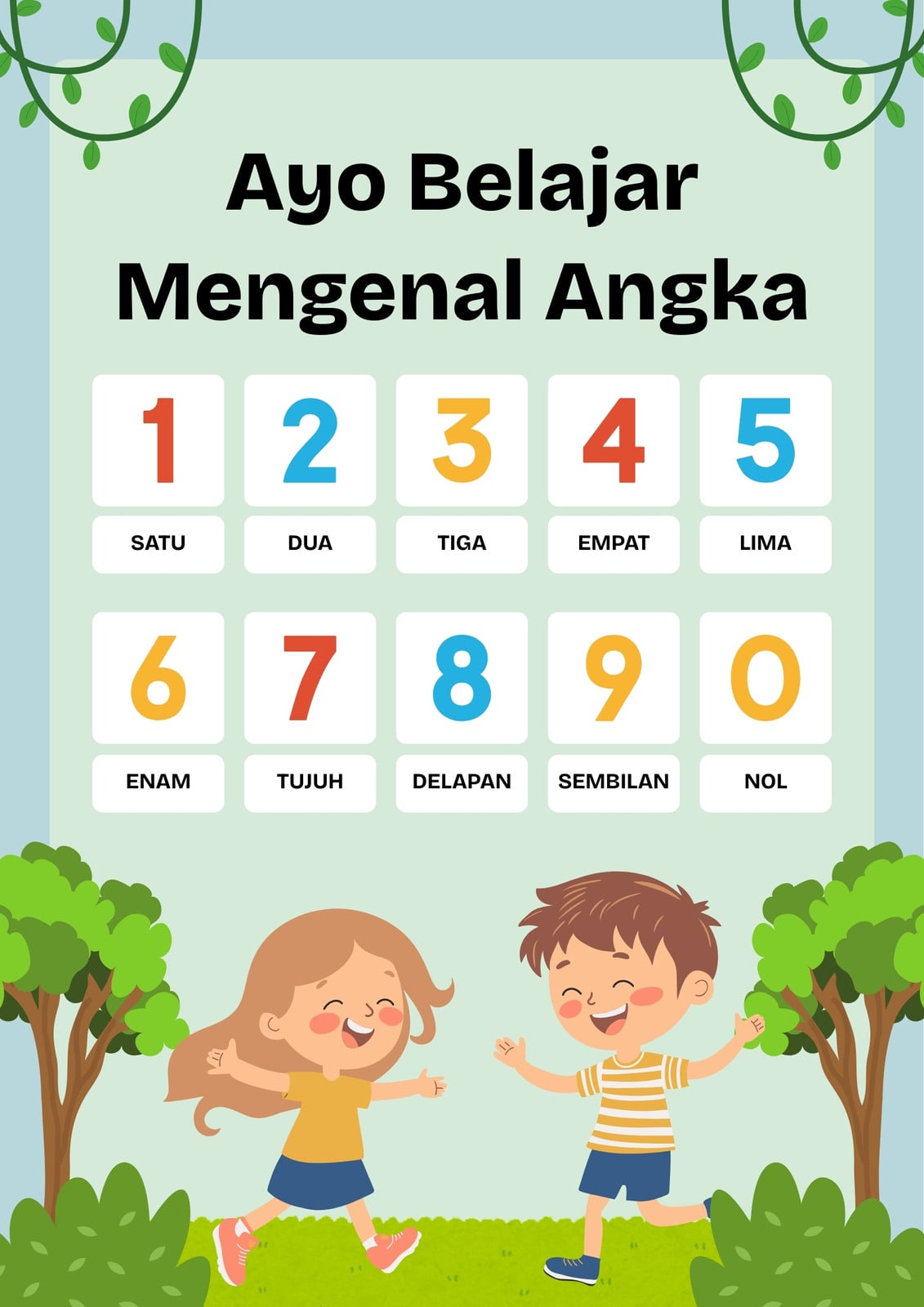 Gratis desain contoh angka - Canva