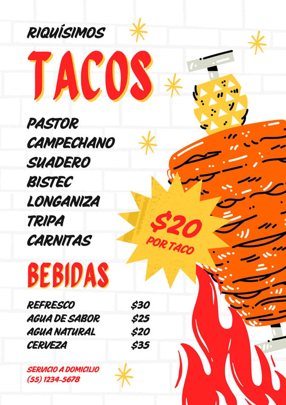 Plantillas carnitas - Gratis y editables - Canva