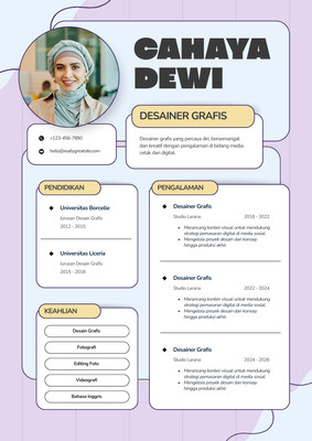 Gratis Contoh CV Perusahaan Keren - Canva