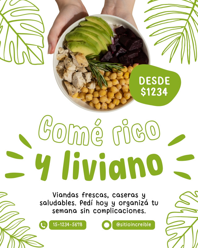Plantillas comida saludable - Gratis y editables - Canva