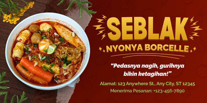 Gratis desain contoh seblak - Canva