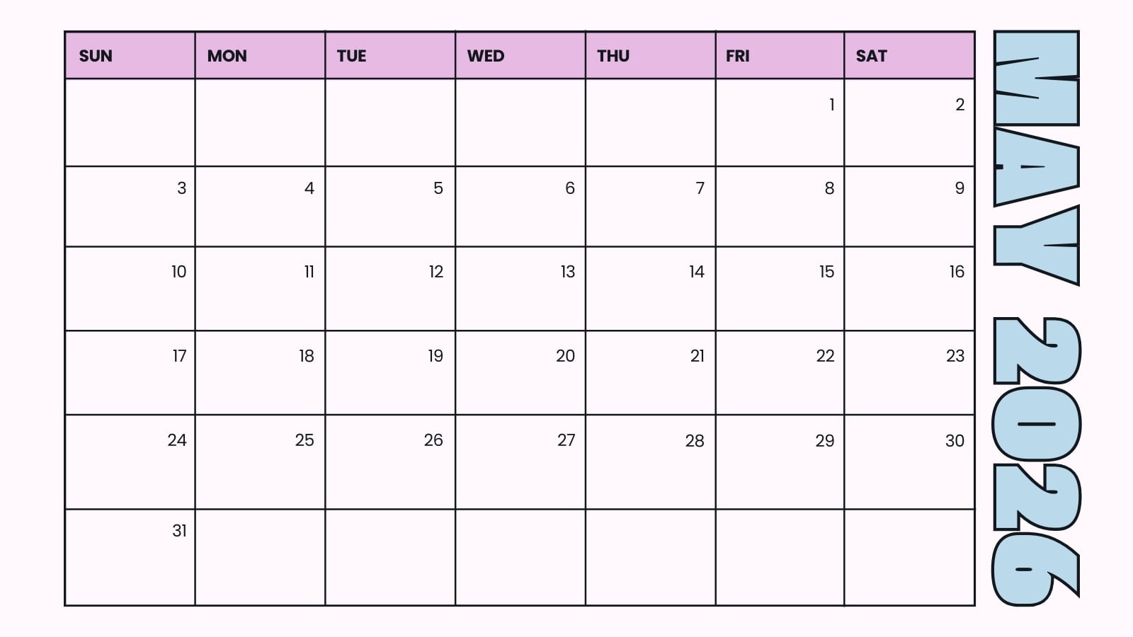 Free to edit and print May 2026 calendar templates | Canva