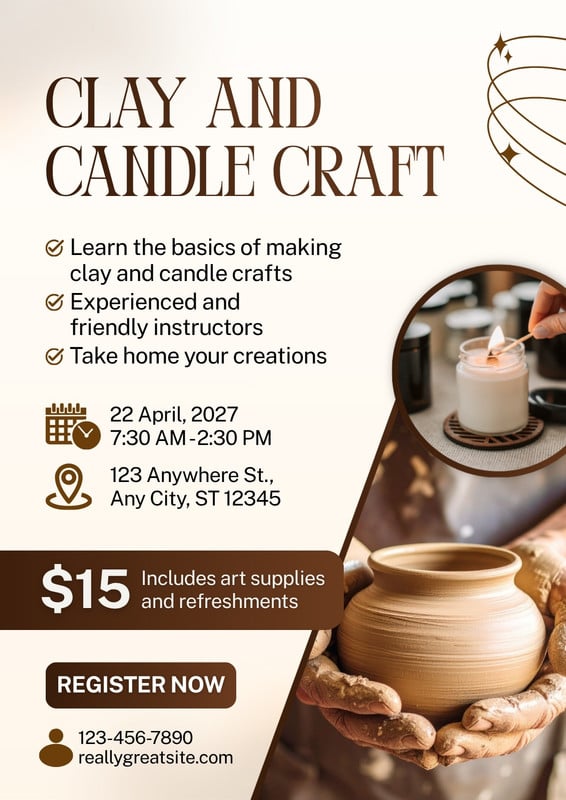 Free custom printable candle flyer templates | Canva