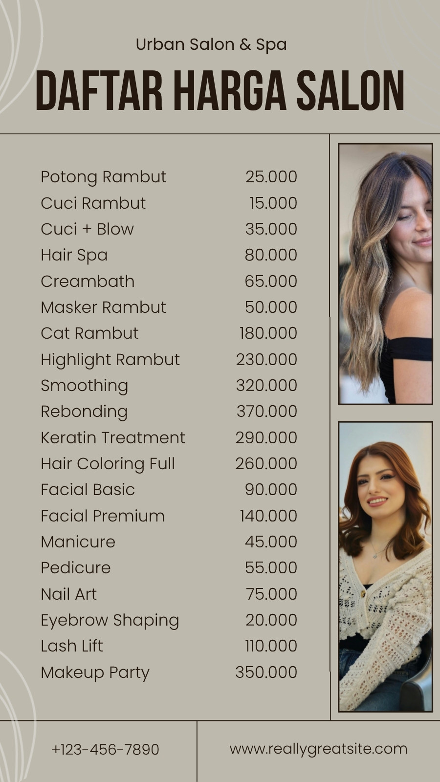 Gratis desain contoh daftar harga - Canva