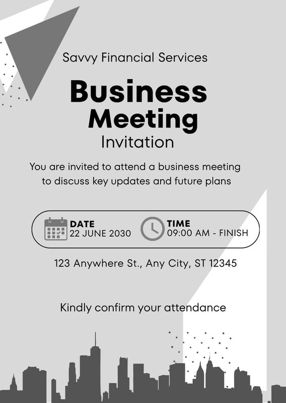Free to edit business meeting invitation templates | Canva