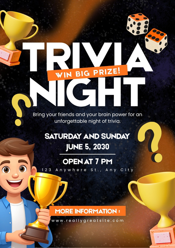 Free printable custom trivia night poster templates | Canva